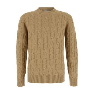 KANGRA Homme, Pulls, Beige, Taille: M Pull Beige à Col Rond Tressé