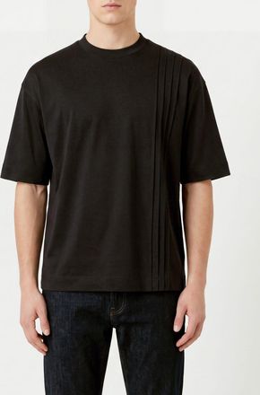 Emporio Armani T-Shirt von aus Lyocell und Baumwolle mit plissierten Kanten