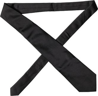 Dolce & Gabbana Femme, Accessoires, Noir, Taille: ONE Size Cravate unie ajustable en satin de soie