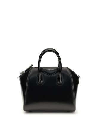 Givenchy Womens Handbag Antigona Mini Box Leather Black Calf Handbags Hand Bags