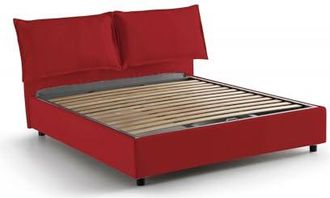 Talamo Italia Doppelbett Antonia, Bettkasten mit Stoffbezug, 100 % Made in Italy, &Ouml;ffnung vorne, geeignet f&uuml;r Matratzen 160 x 200 cm, Rot