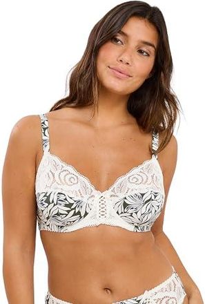 Sans Complexe Modèle Amelie Print - Soutien-Gorge Classique avec Armatures - Femme - 100E - Floral Vert Thym