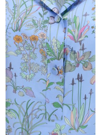 Gucci Womens Shirt Printed Silk-Twill Azure-Ivory Azure-Ivory-Multicolour Azure/ivory/multicolour