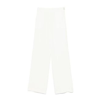 Patrizia Pepe Femme, Pantalons, Blanc, Taille: 38 FR Pantalon Droit en Cr&ecirc;pe