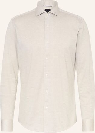 HUGO BOSS Jerseyhemd Hank Slim Fit beige