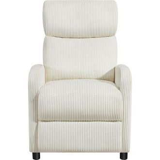 Yaheetech Relaxsessel Fernsehsessel Einzelsofa Ruhesessel mit Verstellbarer Beinablage Liegesessel aus Cordstoff Beige