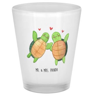 Mr. & Mrs. Panda Schnapsglas Schildkr&ouml;ten Paar - Geschenk, Schnapsgl&auml;ser, Freundin, Shot Glas, f&uuml;r, Lik&ouml;rgl&auml;ser, Frauen, Partner, Stamperl, Ausgefallene, Hochzeitstag,