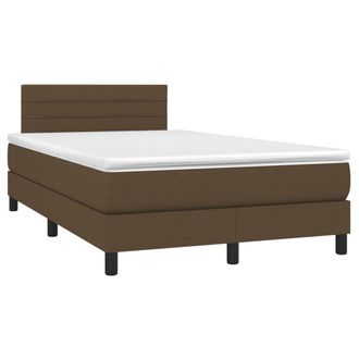 vidaXL Vidaxl Giroletto A Molle Con Materasso Marrone Scuro 120x200cm Tessuto