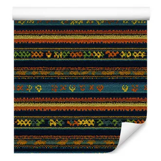 OEM Carta Da Parati A Maglia Colorata Color Ruggine E Ocra Per Soggiorno E Camera Da Letto, 50x1000 Cm