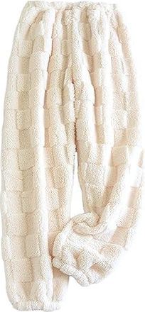 Generic Pantalon pour femme - Taille élastique - Pantalon de nuit pour femme - Corail - Polaire épaisse - Pantalon long - Pantalon chaud - Pantalon sarouel po