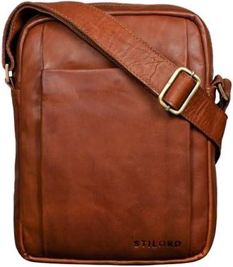 STILORD Harry Sacoche à Bandoulière Vintage Cuir pour Homme Rétro Sac à Bandoulière pour 10.1 pouces Tablette PC Sac Messager en Cuir Véritable, Couleur:Cogna
