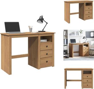 vidaXL Schreibtisch Panama 112x45x75 cm Massivholz Kiefer - Schreibtisch - Schreibtische - Tisch - Tische