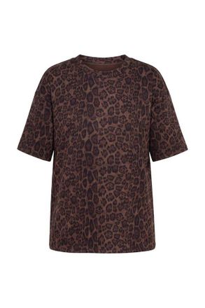 STUDIO UNTOLD T-Shirt T-Shirt Oversize Shape Suede mit Leo Halbarm