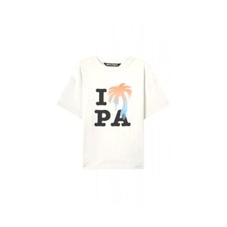 Palm Angels Homme, Tops, Beige, Taille: M Classic Logo Over T-Shirt