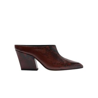 Scarosso Femme, Chaussures, Brun, Taille: 35 EU Sabot &agrave; Talon Bloc en Cuir Serpent Marron