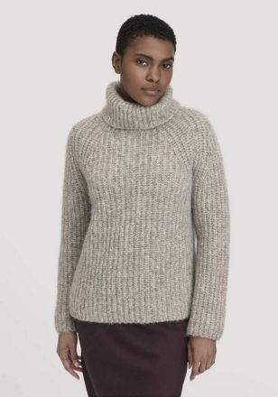 Hessnatur Strickpullover Relaxed aus Alpaka mit Bio-Baumwolle (1-tlg)
