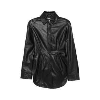 Sportmax Spscoccole Lederhemd - - Jackets - Damen - Schwarzk - S
