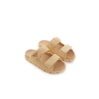 Prada Sandales plates en raphia