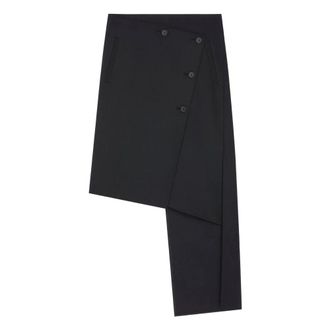 Courr&egrave;ges Oblique Midi Skirt - - Skirts - Damen - Schwarzk - S