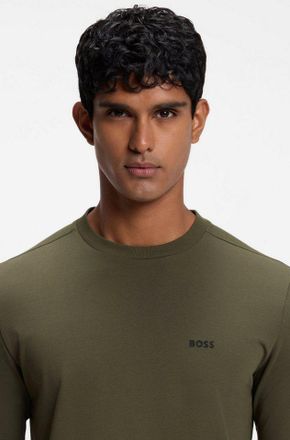 HUGO BOSS Langarmshirt Tee Long Regular Fit Stretch Jersey Cotton, Logo on Chest, Rundhals