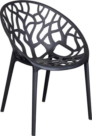 ambia GARDEN Stapelstuhl, Schwarz, Kunststoff, rund, 60.5x79x58 cm, stapelbar, gastro- und objekttauglich, wetterbest&auml;ndig, abwischbar, Gartenm&ouml;bel, Gartenst&uuml;hle, 