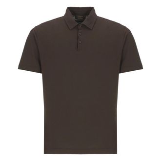 Zanone Homme, Tops, Brun, Taille: XL Polo IceCotton Coupe Slim