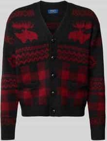 Polo Ralph Lauren Strickjacke mit V-Ausschnitt und Knopfleiste