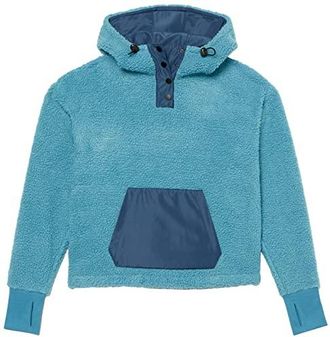 Amazon Essentials Veste à Capuche en Polaire avec Quart de Bouton Femme, Bleu Sarcelle, XL