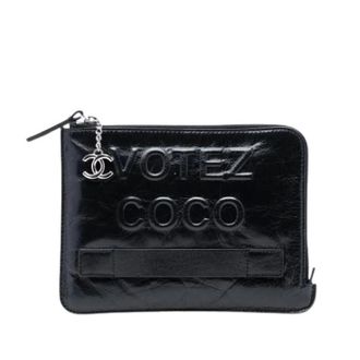 Chanel Pochette en cuir Pre-owned - Femme - Pre-owned - Noir - Taille: ONE Size