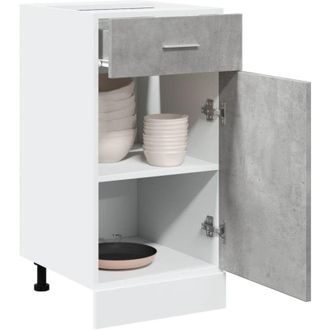 vidaXL Vidaxl - Armoire de plancher à tiroir Gris béton 40x46x81,5 cm Aggloméré