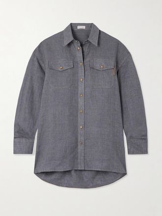 Brunello Cucinelli Hemd Aus Leinen - Grau