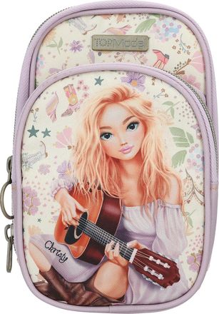 Depesche 13668 TOPModel Cowgirl - Handytasche in Lila, mit Model Motiv und Blumen Muster, Tragetasche für das Smartphone mit Umhängeschlaufe