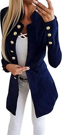 TOMWELL Femme Blazer Automne Causal Double Breasted Simple Boucle OL &agrave; Manches Longues Veste Blazer Slim Fit Veste Tailleur Cintr&eacute;e Habill&eacute;e Costume Jacket Ma