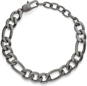 s.Oliver Herren Bracelet - Armband aus geb&uuml;rstetem Edelstahl - IP Gun - Figaro verstellbar bis 22 cm - wasserfest & hautfreundlich