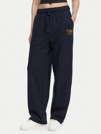 Tommy Hilfiger Jogginghose Logo Exaggerated Seam WW0WW50783 Dunkelblau Relaxed Fit