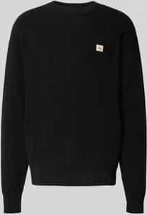 Calvin Klein Jeans Strickpullover mit Strukturmuster und Rundhalsausschnitt
