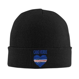 Generic Bonnet Hiver Cap-Vert Drapeau Coeur Cap-Verdien Coupe-Vent Bonnets Mode Bonnet pour D&eacute;contract&eacute;e Femme Ext&eacute;rieur