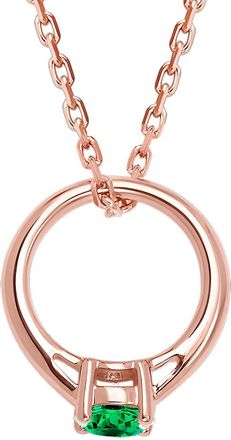 Edenly Anhänger Cutie Ring - 18 Karat Roségold und synthetischer Smaragd