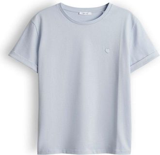 OPUS T-Shirt SERZ Regular T-Shirt aus Organic Cotton gerade geschnitten mit Rundhalsausschnitt und Herzstickerei