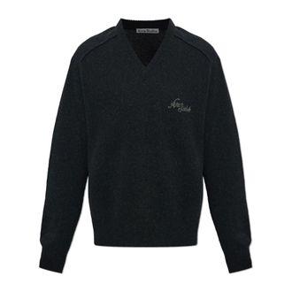 Acne Studios Pull en cachemire col V - Homme - Pulls - Noir - Taille: L