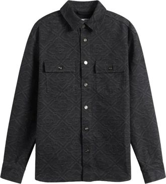 Casablanca Homme, Chemises, Noir, Taille: M Laser Monogram Denim Shirt