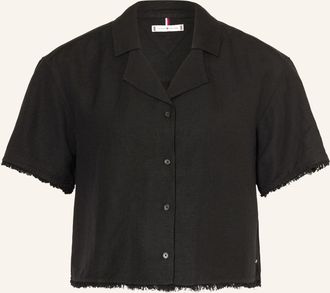 Tommy Hilfiger Blusenshirt Mit Leinen schwarz