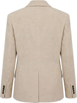 Brunello Cucinelli Corduroy Double-Breasted Blazer - Beige