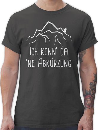 Shirtracer T-Shirt Herren - Hobby Outfit - Ich Kenn da ne Abk&uuml;rzung - M - Dunkelgrau - wandershirt Berg Tshirt wandergeschenke Berge Shirt wanderbekleidung Hikin