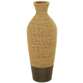 Deco 79 Seegras-Bodenvase, handgefertigt, gro&szlig;, gewebt, 25,4 x 25,4 x 71,1 cm, Braun