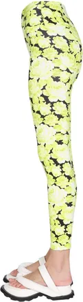 Msgm High-Waisted Logo Print Leggings - Yellow