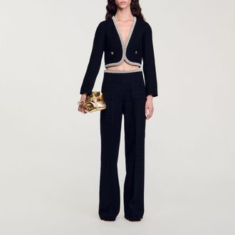 Sandro Kurze Tweed-Jacke