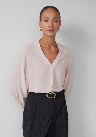 s.Oliver Langarmbluse Bluse Semitransparente Tunika-Bluse aus Viskose