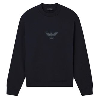 Emporio Armani Homme, Sweatshirts et sweats &agrave; capuche, Bleu, Taille: L SweaT-shirt en double jersey avec imprim&eacute; logo