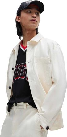 HUGO BOSS Hugo - Juliano242 Hemdjacke f&uuml;r Herren, Lang&auml;rmlig (Wei&szlig;)